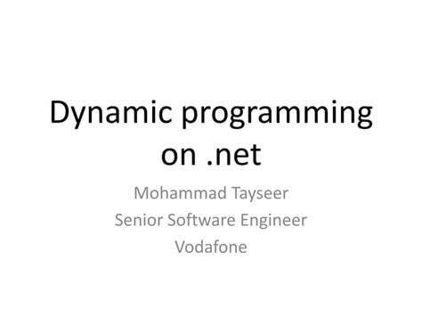 Dynamic Programming On Net Programming Languages Computing