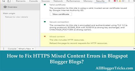 How To Fix Mixed Content Errors In Blogger Blogspot Blogs