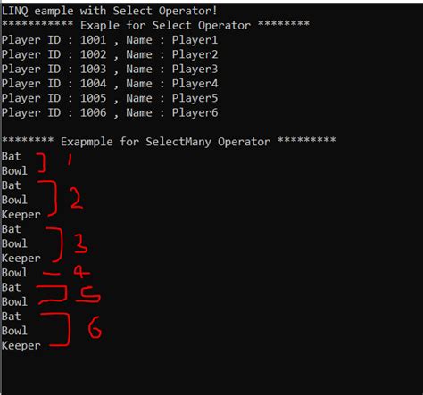 c linq with select and selectmany operator