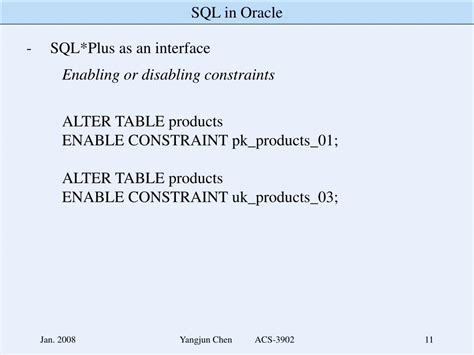 Ppt Outline Sql In Oracle Oracle Database System Architecture