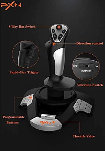 Pxn Usb Flight Simulation Stick Pc Flight Joystick Flight Joystick Controller With Vibration