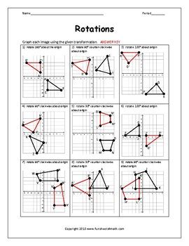 Transformations Rotations Worksheet Bundle By Funsheets Math TpT