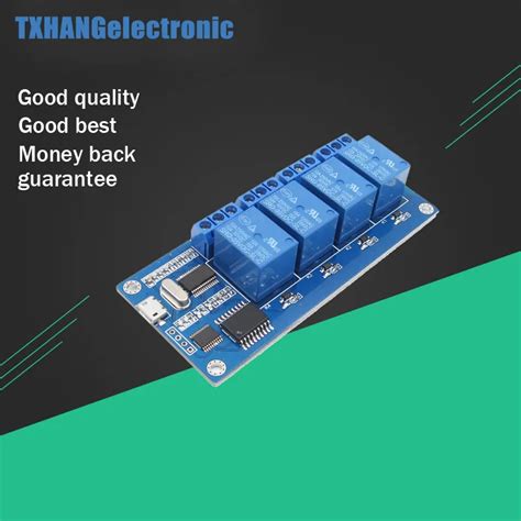 MICRO USB 5V 4 Channel Relay Module USB Control Relay Module Serial Port A In Integrated