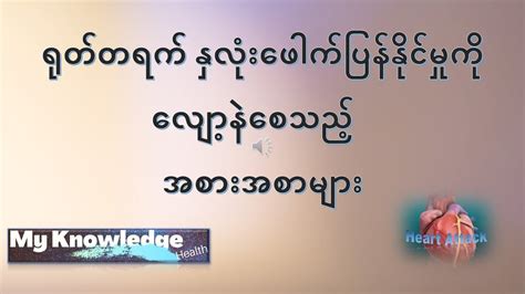 ၅၂ နှလုံးထိခိုက်နှိုင်မှုကိုလျော့နည်းစေသောအစားအစာများ Youtube