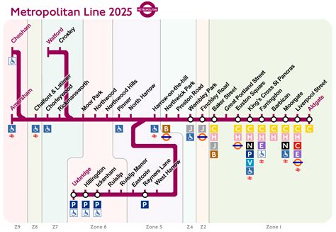 Metropolitan Line Stations Map Timetable Metro Londres