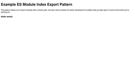 example esmodules index export pattern codesandbox