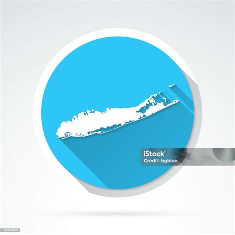 롱 아일랜드 지도 아이콘 긴 그림자와 플랫 디자인 롱아일랜드에 대한 스톡 벡터 아트 및 기타 이미지 롱아일랜드 3차원 형태 국가 지리적 지역 Istock