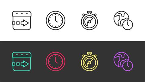 회선 설정 시간은 시계 시계 스톱워치 및 세계 시간은 흑백으로 날아갑니다 벡터 2 위 상 종류에 대한 스톡 벡터 아트 및 기타 이미지 2 위 상 종류 개념 검은색