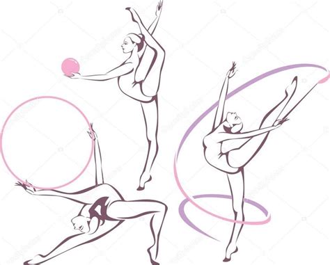 Скачать Набор художественной гимнастики — стоковая иллюстрация Векторные иллюстрации