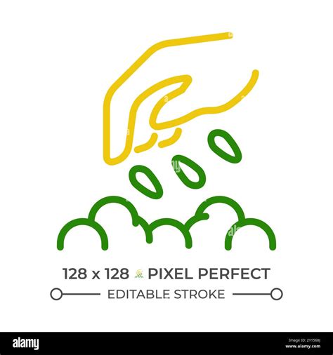 Seeding Two Color Line Icon Stock Vector Image And Art Alamy