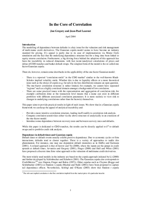 Pdf In The Core Of Correlation