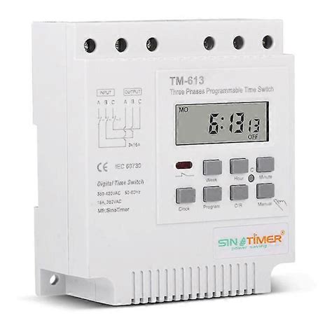 Tm 613 Programmable Time Relay 380v 50 60hz 16a Weekly Relay Power Timer Switch Three Phase