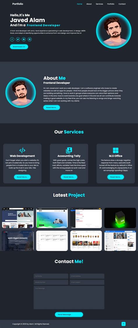 Javed Alam On Linkedin My Resume Using Html Css Javascript And Fully