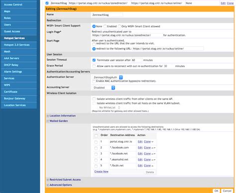 captive portal walled garden for social login