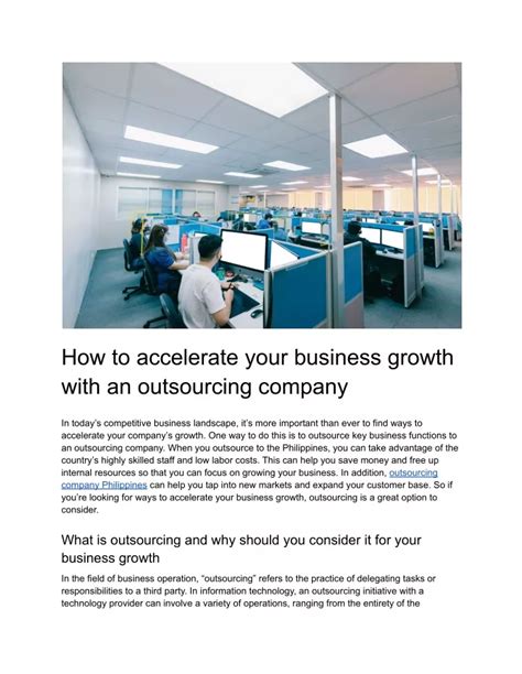 Ppt How To Accelerate Your Business Growth With An Outsourcing Company Powerpoint Presentation