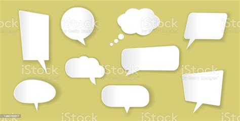 종이 컷 스타일에 그림자스티커 음성 거품 벡터 그림입니다 0명에 대한 스톡 벡터 아트 및 기타 이미지 0명 3차원 형태
