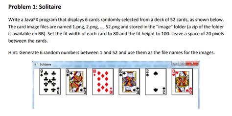 Solved Problem 1 Solitaire Write A Javafx Program That