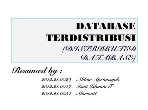 Database Terdistribusi Ppt