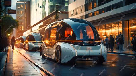 Premium Ai Image Realistic Portrayal Of An Autonomous Vehicle Navigating Through City Streets