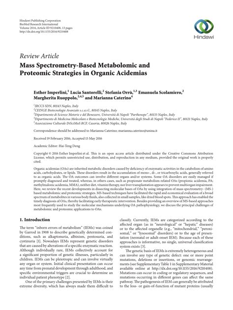 Pdf Mass Spectrometry Based Metabolomic And Proteomic Strategies In