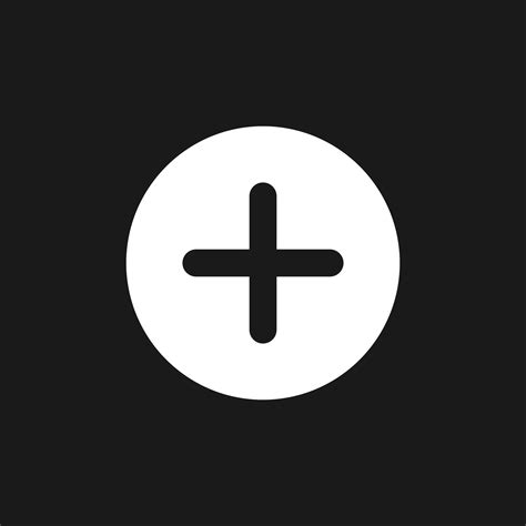Add Button Dark Mode Glyph Ui Icon Increase Volume Menu Command User Interface Design White