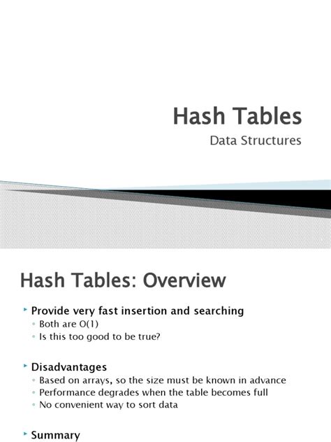 Hash Tables Data Structures Pdf Database Index Theoretical Computer Science