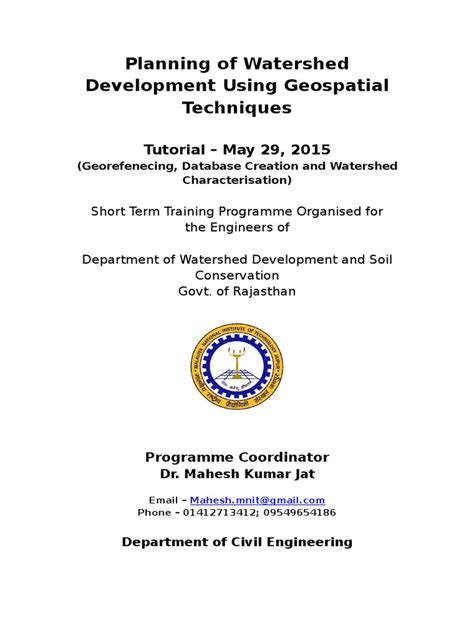 Tutorial Application Of Gis For Watershed Pdf Arc Gis Drainage Basin