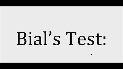 Bial's Test - YouTube