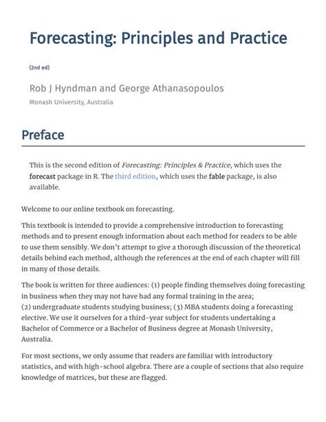 Forecasting Principles And Practice 2nd Ed