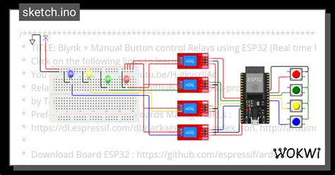 Led Relay Blynk Wokwi ESP STM Arduino Simulator