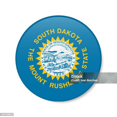 사우스 다코타 국기 원 버튼 아이콘 미국 주 라운드 배지입니다 3d 사실적인 격리 벡터 그림 3차원 형태에 대한 스톡 벡터 아트 및 기타 이미지 Istock