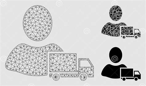 Delivery Vector Mesh Carcass Model And Triangle Mosaic Icon Stock Vector Illustration Of