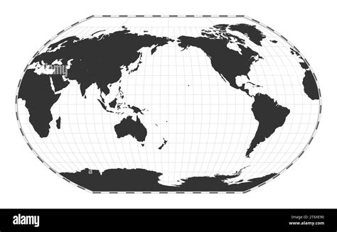 Vector World Map Kavrayskiy Vii Pseudocylindrical Projection Plain World Geographical Map With