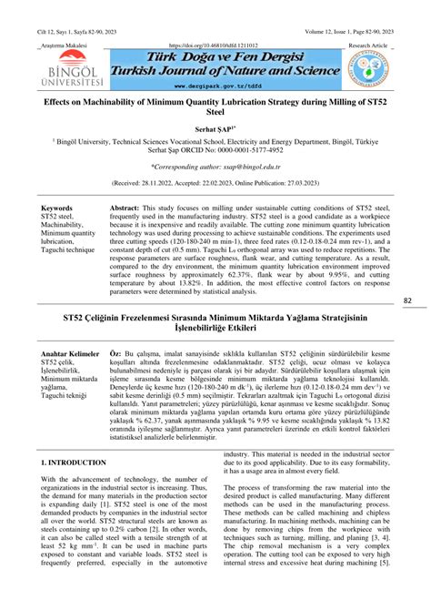 Pdf Effects On Machinability Of Minimum Quantity Lubrication Strategy During Milling Of St52 Steel