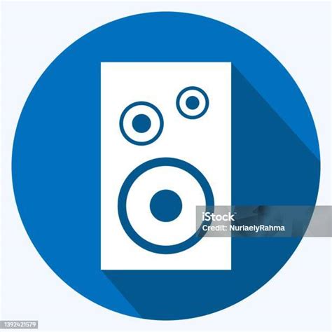 아이콘 단일 스피커 음악 기호에 적합합니다 긴 그림자 스타일 편집 가능한 간단한 디자인 디자인 템플릿 벡터 간단한 기호 그림 0