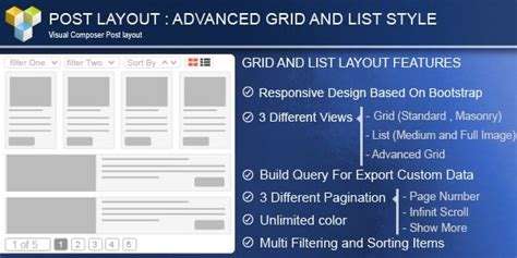 advance post grid list with custom filtering for visual composer 5 0