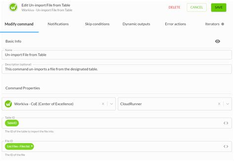 clp deleting data from a table support center