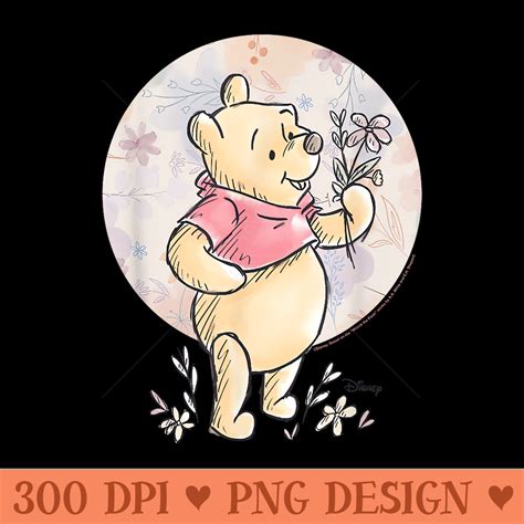 Winnie The Pooh Floral Circle Pooh Png Image Download Inspire Uplift