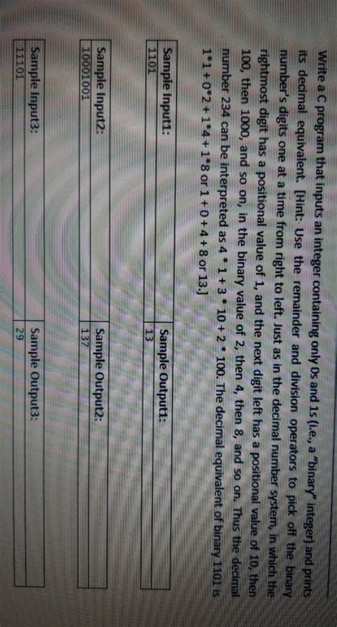 Solved Write A C Program That Inputs An Integer Containing