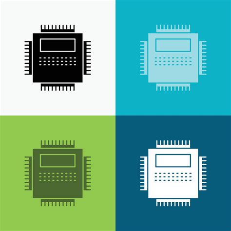 Processor Hardware Computer Pc Technology Icon Over Various