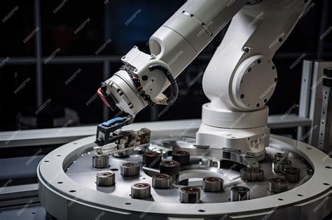 premium ai image robot assembling complex product with meticulous care