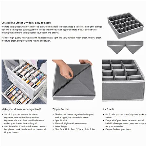 24 Cell Collapsible Drawer Organisers Dividers Wardrobe Organiser 2 Pa Mangata 24 Cell Collapsible Drawer Organisers Dividers Wardrobe Organiser 2 Pa Mangata