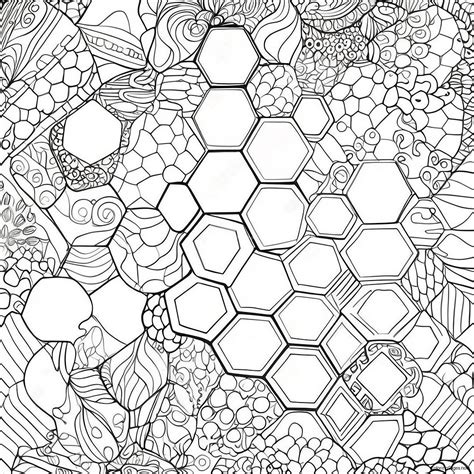 Colorful Hexagon Patterns Coloring Page 48214 38481