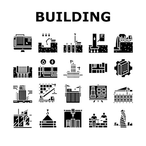 Premium Vector Building Construction Collection Icons Set Vector