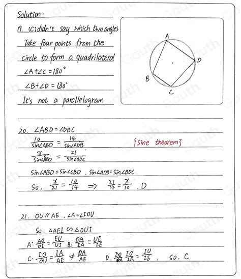 Solved 19 Which Of The Following Conditions Is Not Sufficient To Prove That A Quadrilateral Is