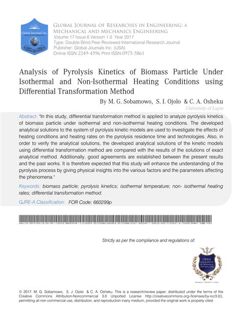 Pdf Analysis Of Pyrolysis Kinetics Of Biomass Particle Under Isothermal And Non Isothermal
