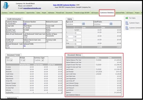 Display Sage 300 Customer Document History In Sage Crm Self Service
