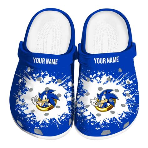 Custom Sonic The Hedgehog Pinstripe Pattern Clog Vivacrocs