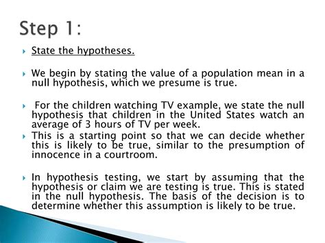 Four Steps To Hypothesis Testing Pptx