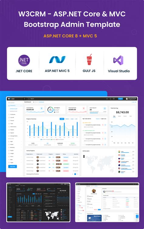 W3crm Aspnet Core And Mvc Bootstrap Admin Dashboard Template Thememag